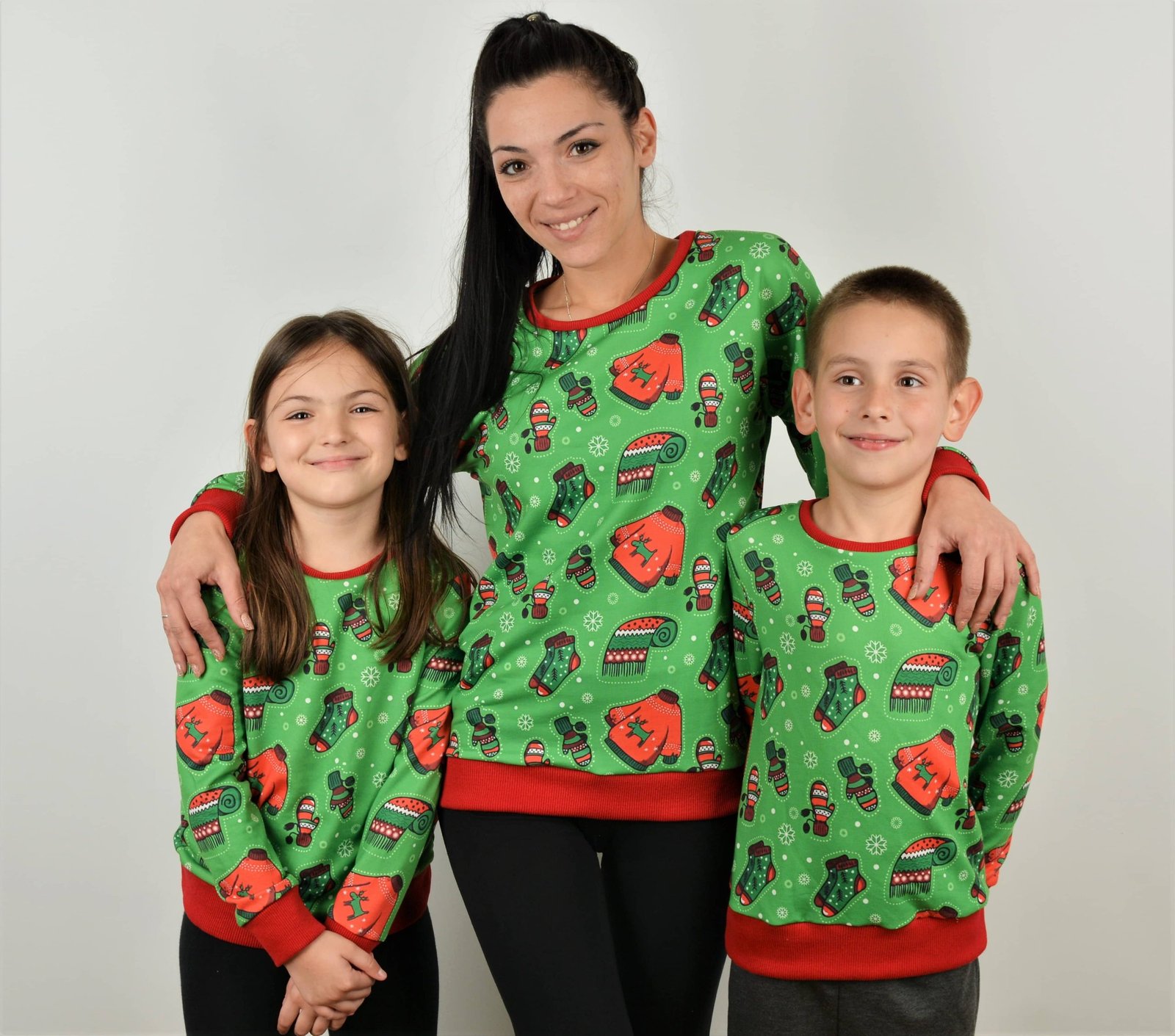 Коледни Блузи за Майка и Дете в Зелено TERRA CAELI